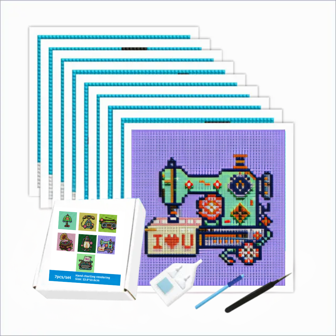 MINI - Retro Decor (AB+FD) 13.6x13.6cm - Square Drills – Sunshine Dots Art
